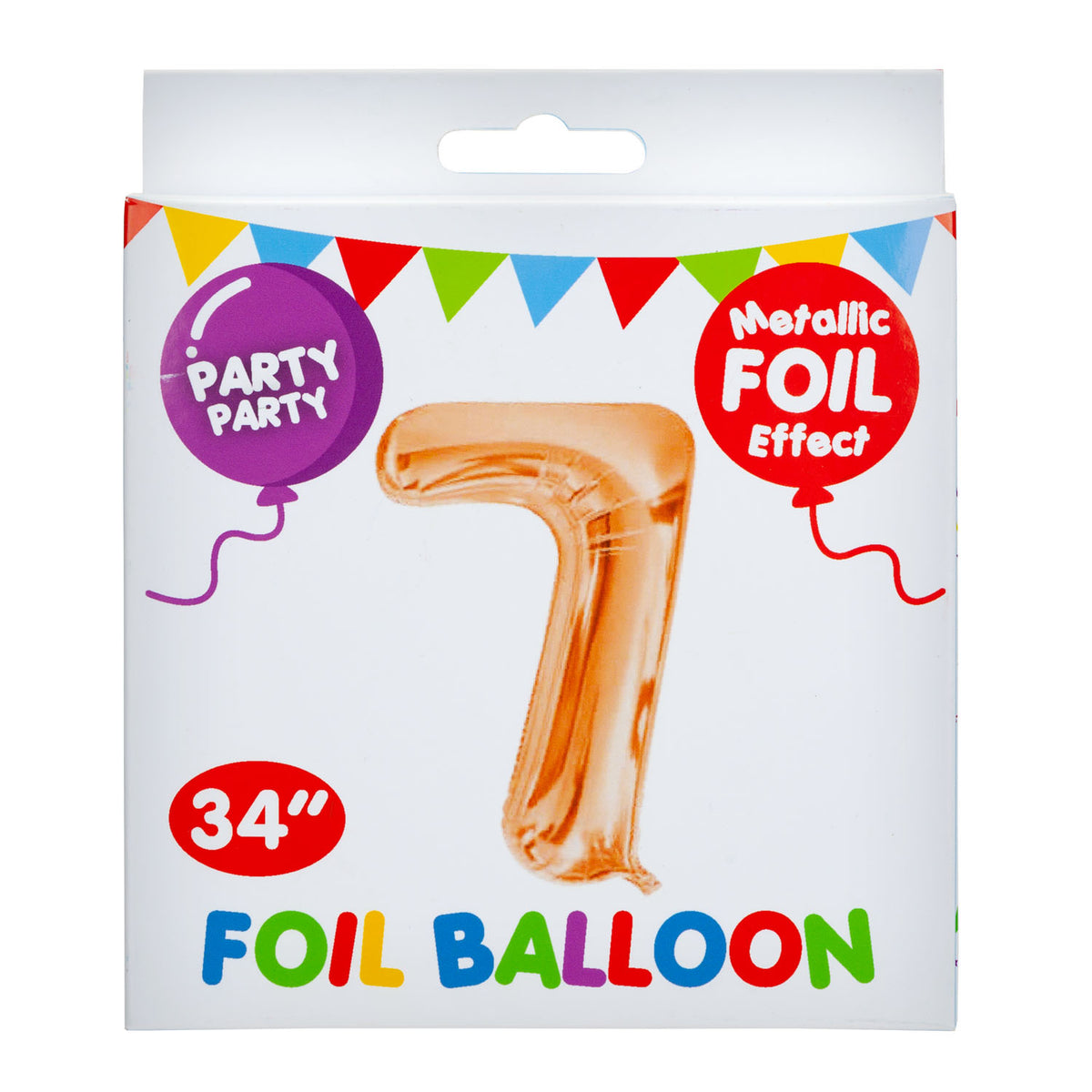 Rose Gold Foil Number 7 Balloon 34" Metallic Party Decoration — vfm-estore